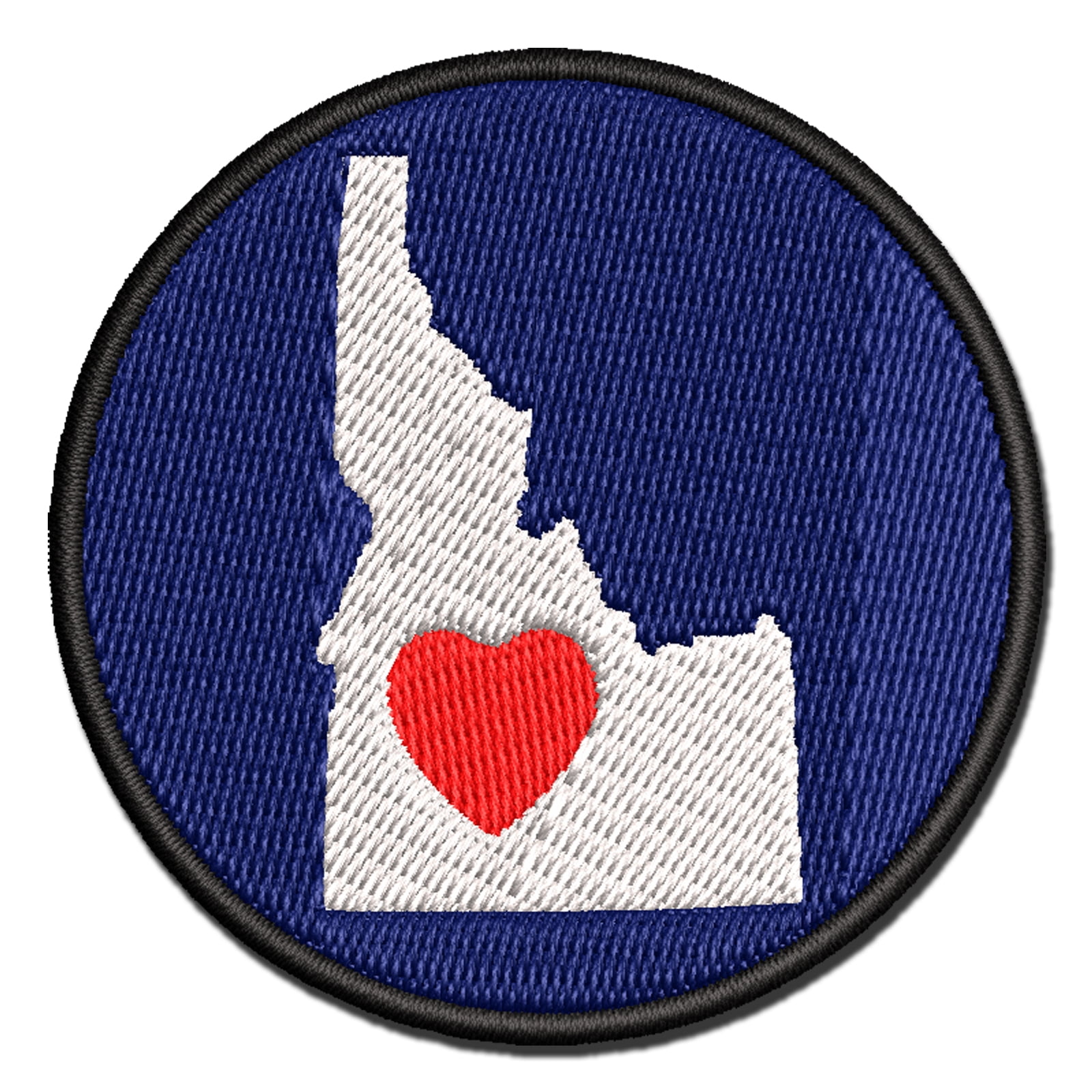 Idaho State with Heart Applique Multi-Color Embroidered Iron-On Patch ...