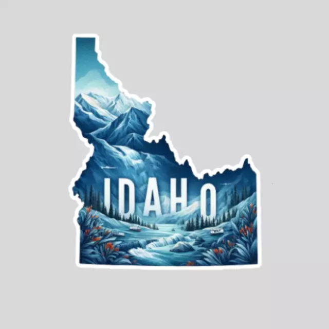 Idaho Sticker American Flag State Outline Novelty Laptop Sticker Phone ...