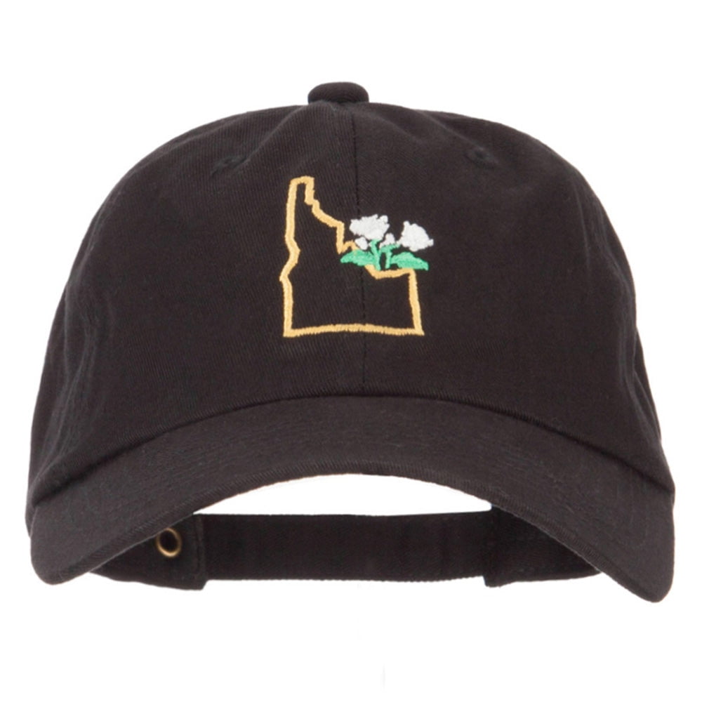 Idaho Syringa with Map Embroidered Unstructured Washed Cap - Black OSFM ...
