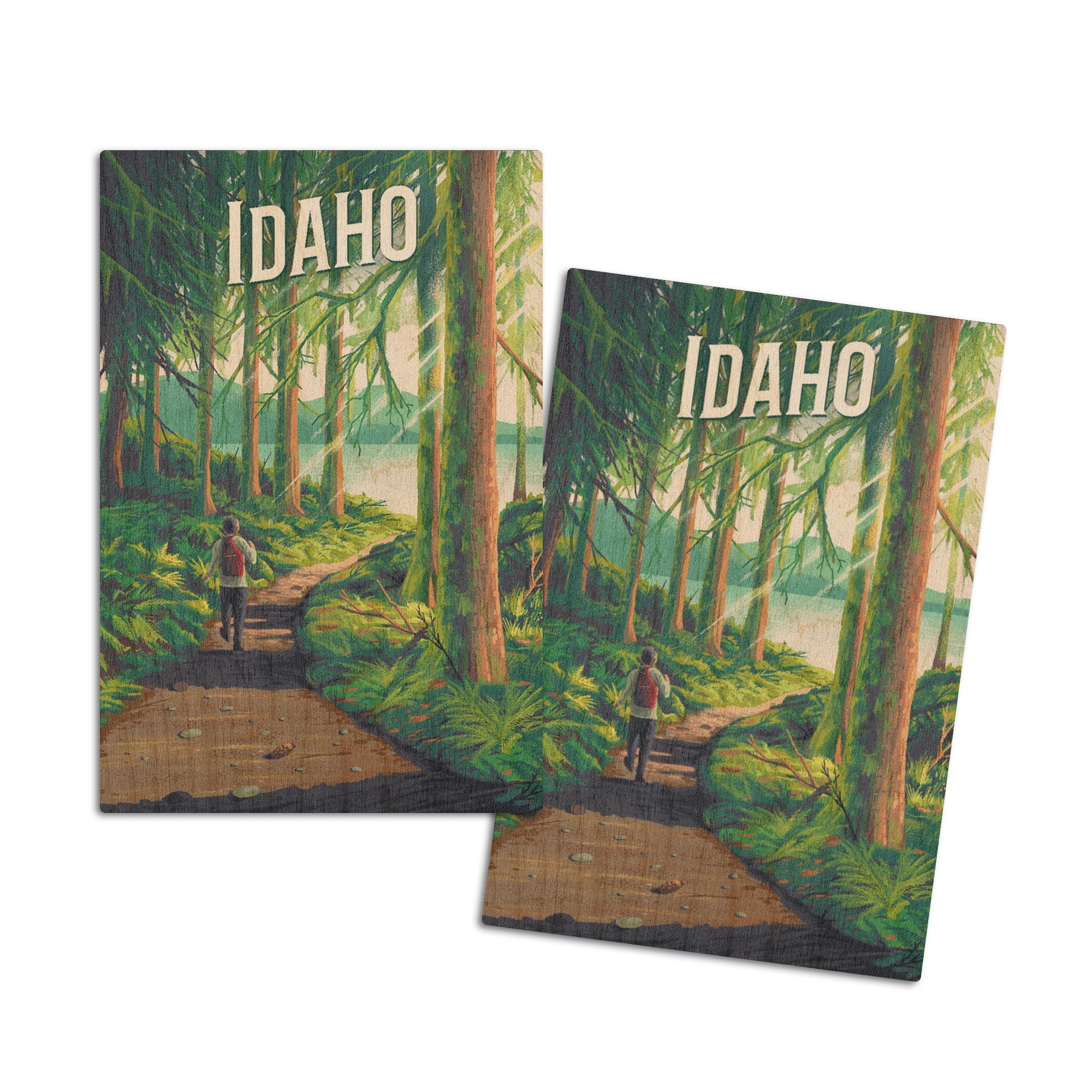 Idaho, Walk In The Woods, Day Hike (4x6 Birch Wood Postcards, 2-Pack ...