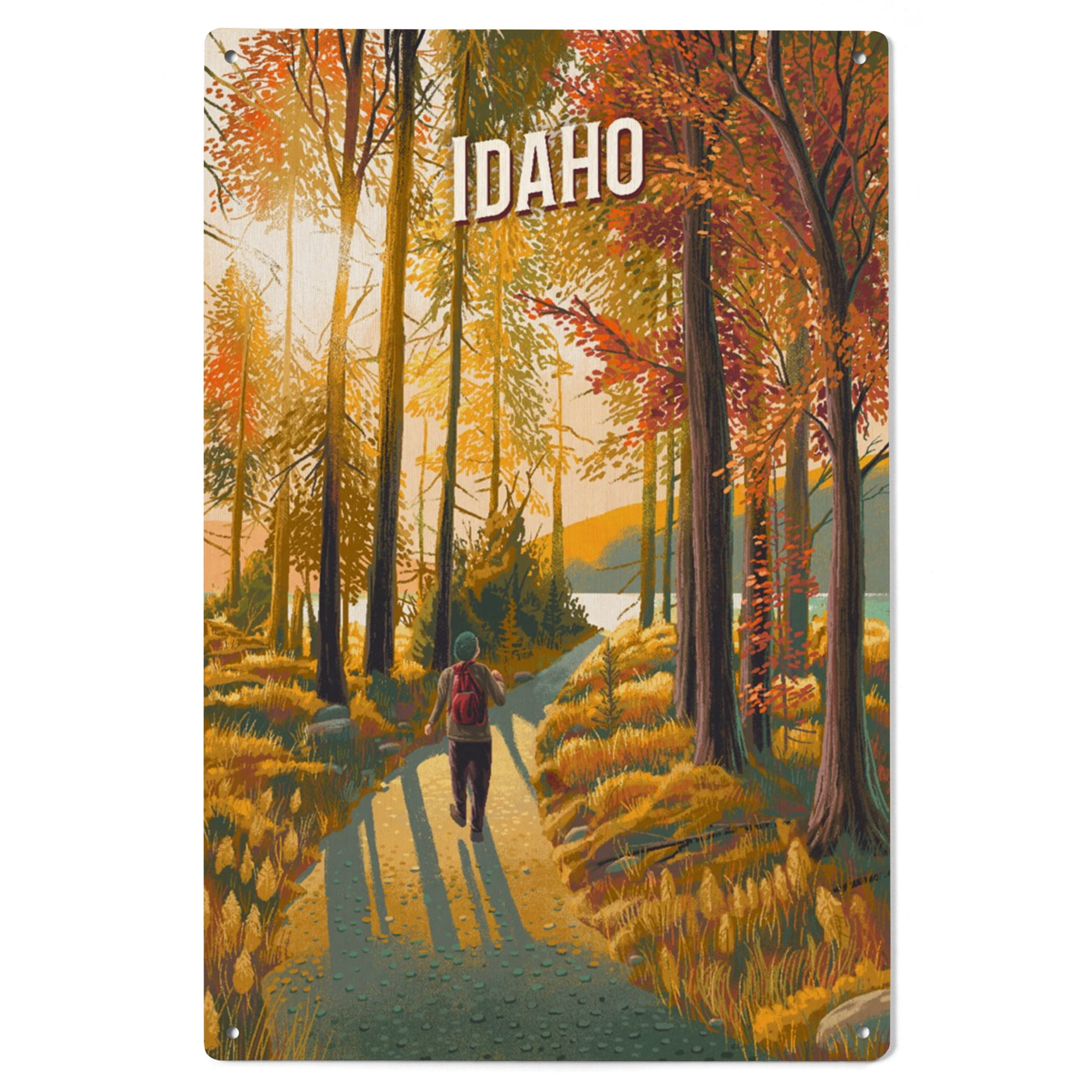 Idaho, Walk In The Woods, Day Hike Birch Wood Wall Sign (6x9 Rustic ...