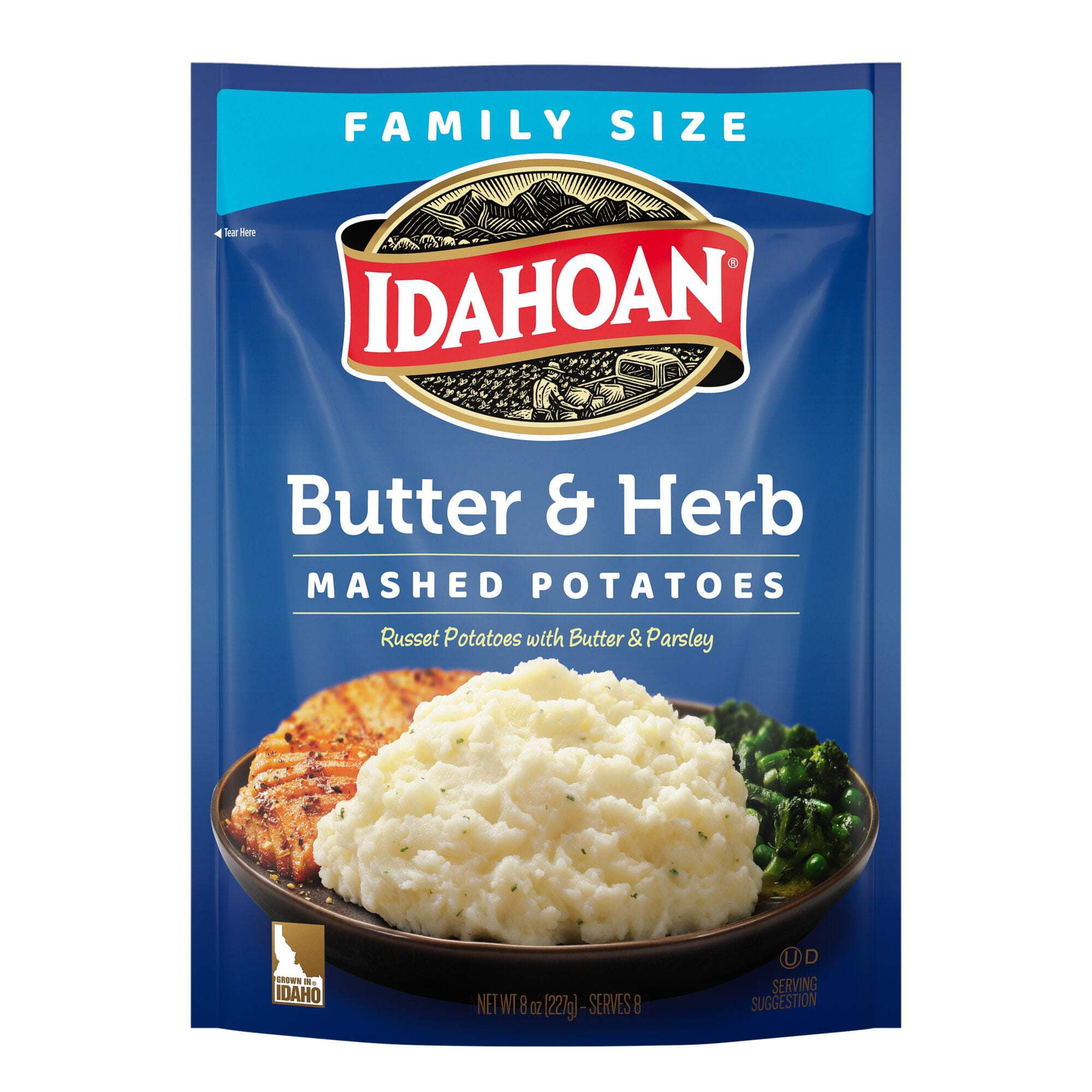 Idahoan Instant Butter & Herb Mashed Potatoes, Family Size 8oz (Pack of ...