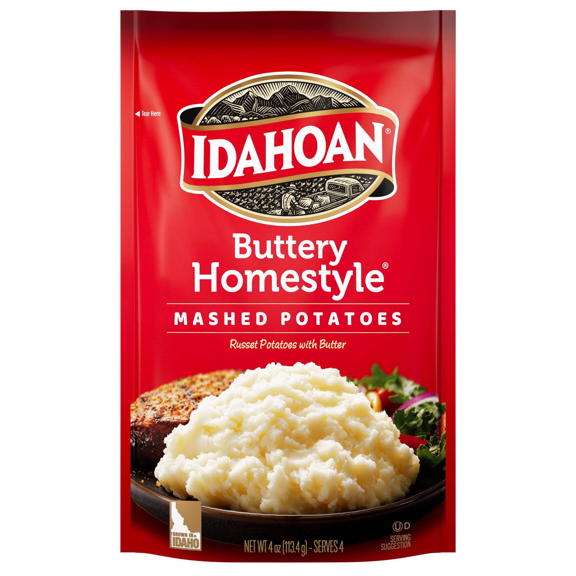 Idahoan Instant Real Buttery Homestyle Mashed Potatoes, 4 oz (Pack of ...