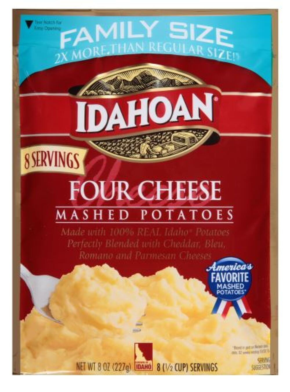 Idahoan Four Cheese Mashed Potatoes Family Size 8 oz. (Pack of 60 ...