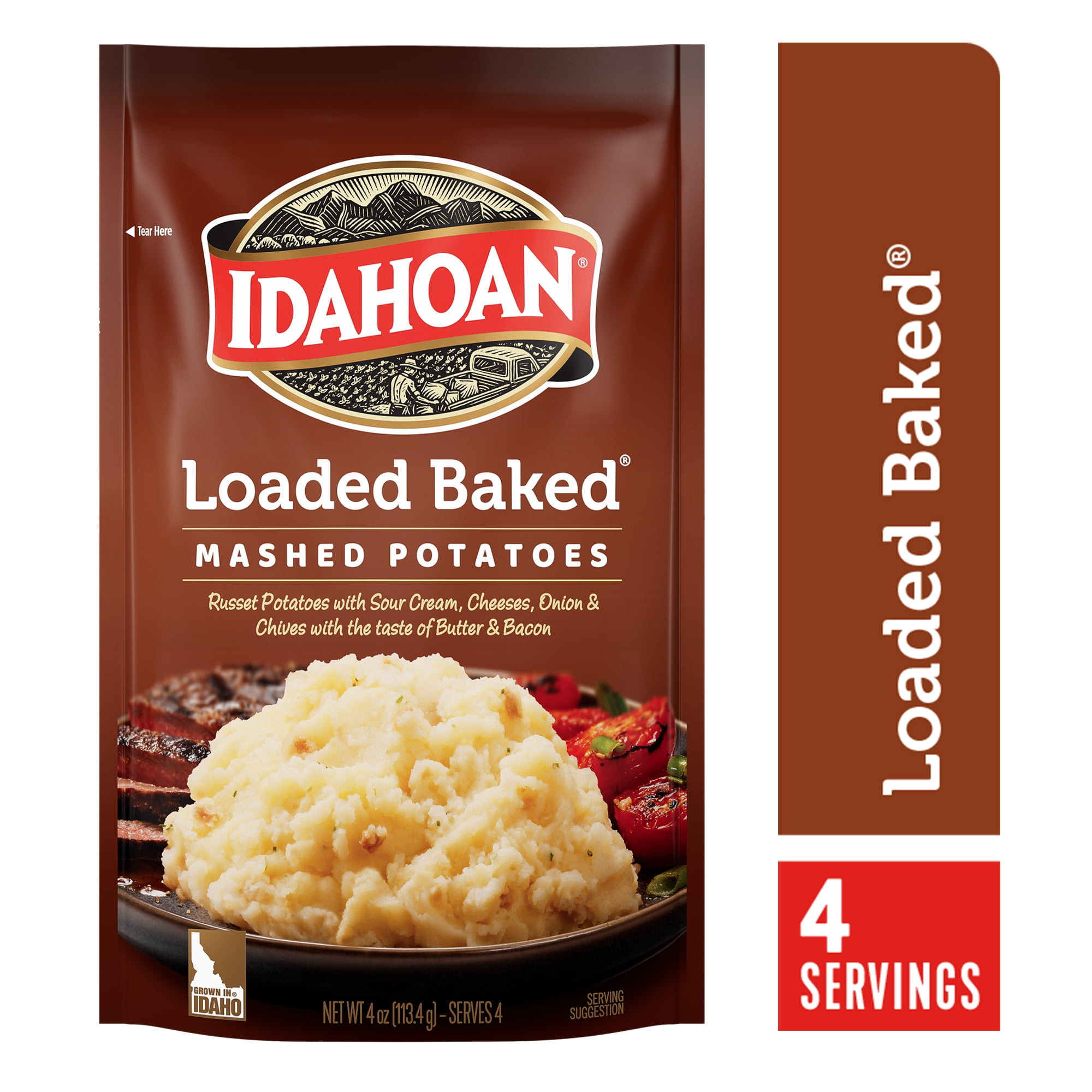 Idahoan Instant Whipped Baked Mashed Potatoes, 4 oz Package - Walmart.com