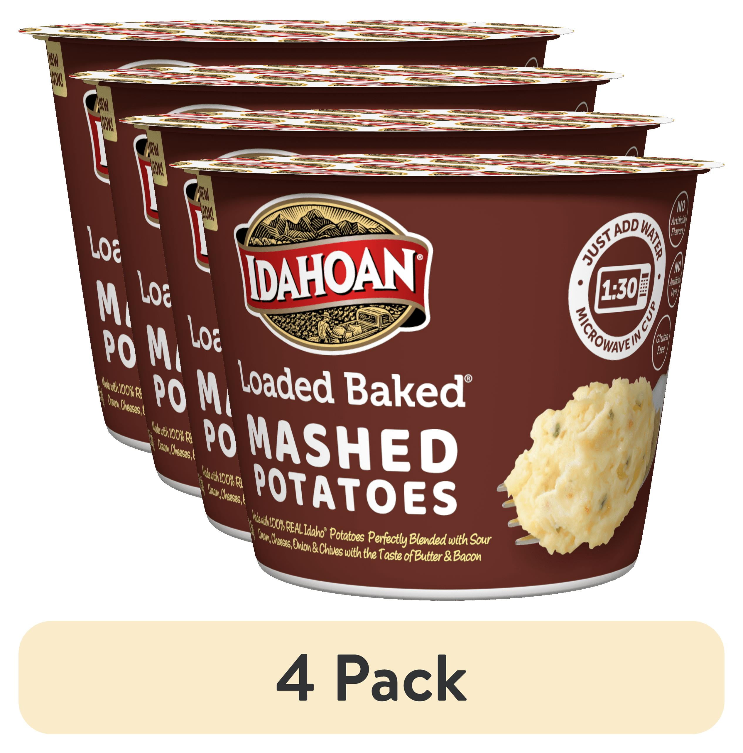 (4 pack) Idahoan® Loaded Baked Mashed Potatoes, 1.5 oz Cup - Walmart.com