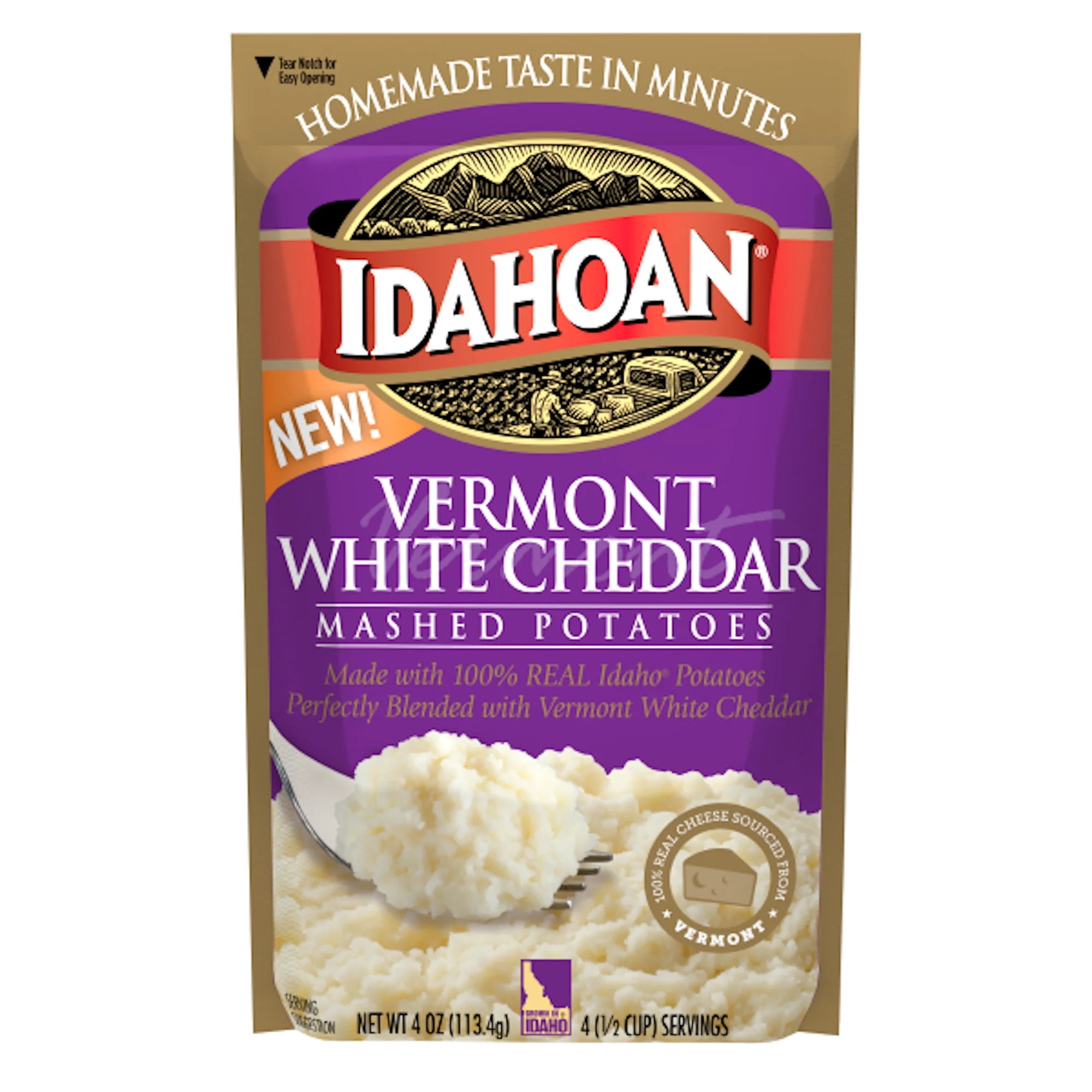 Idahoan Vermont White Cheddar Mashed Potatoes, 4 oz (Pack of 12 ...