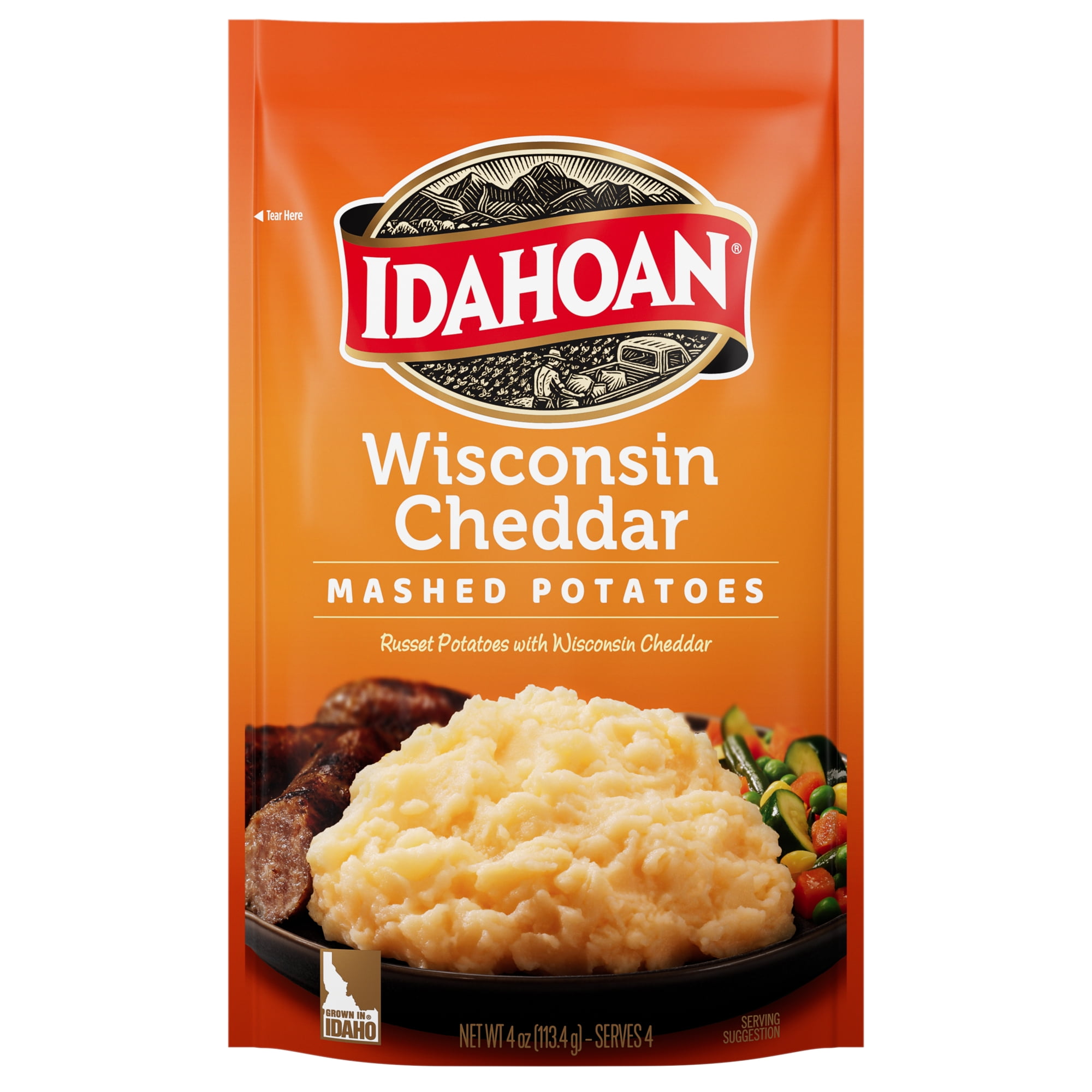 Idahoan® Wisconsin Cheddar Mashed Potatoes, 4 oz (Pack of 12) - Walmart.com