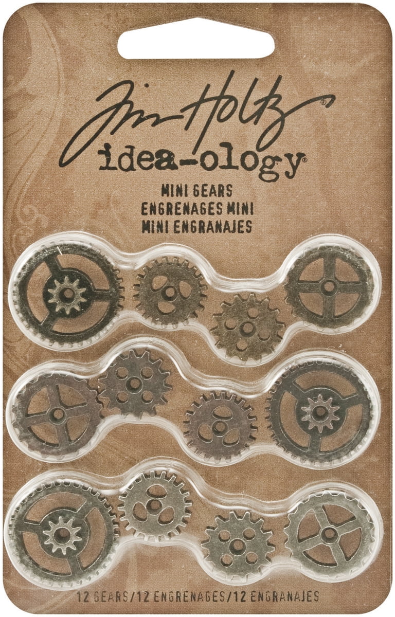 Idea-Ology Metal Mini Gears .5" To .75" 12/Pkg-Antique Nickel, Brass ...