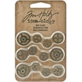 Idea-Ology Metal Mini Gears .5" To .75" 12/Pkg-Antique Nickel, Brass ...