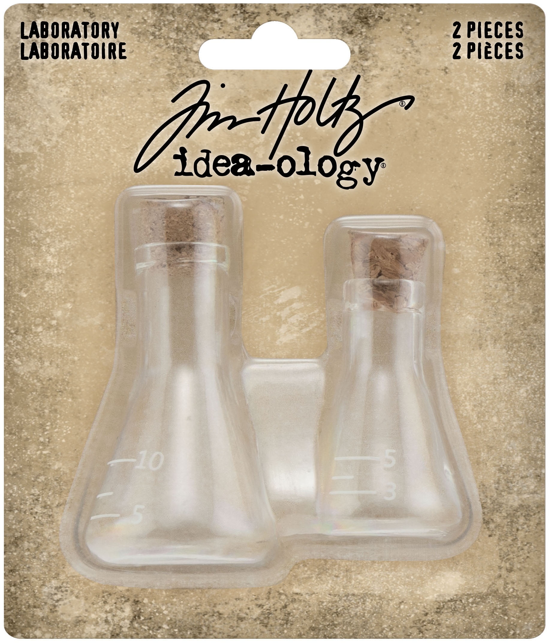 Idea-Ology Small Corked Glass Flasks 2/Pkg-Laboratory 2" To 2.375 ...