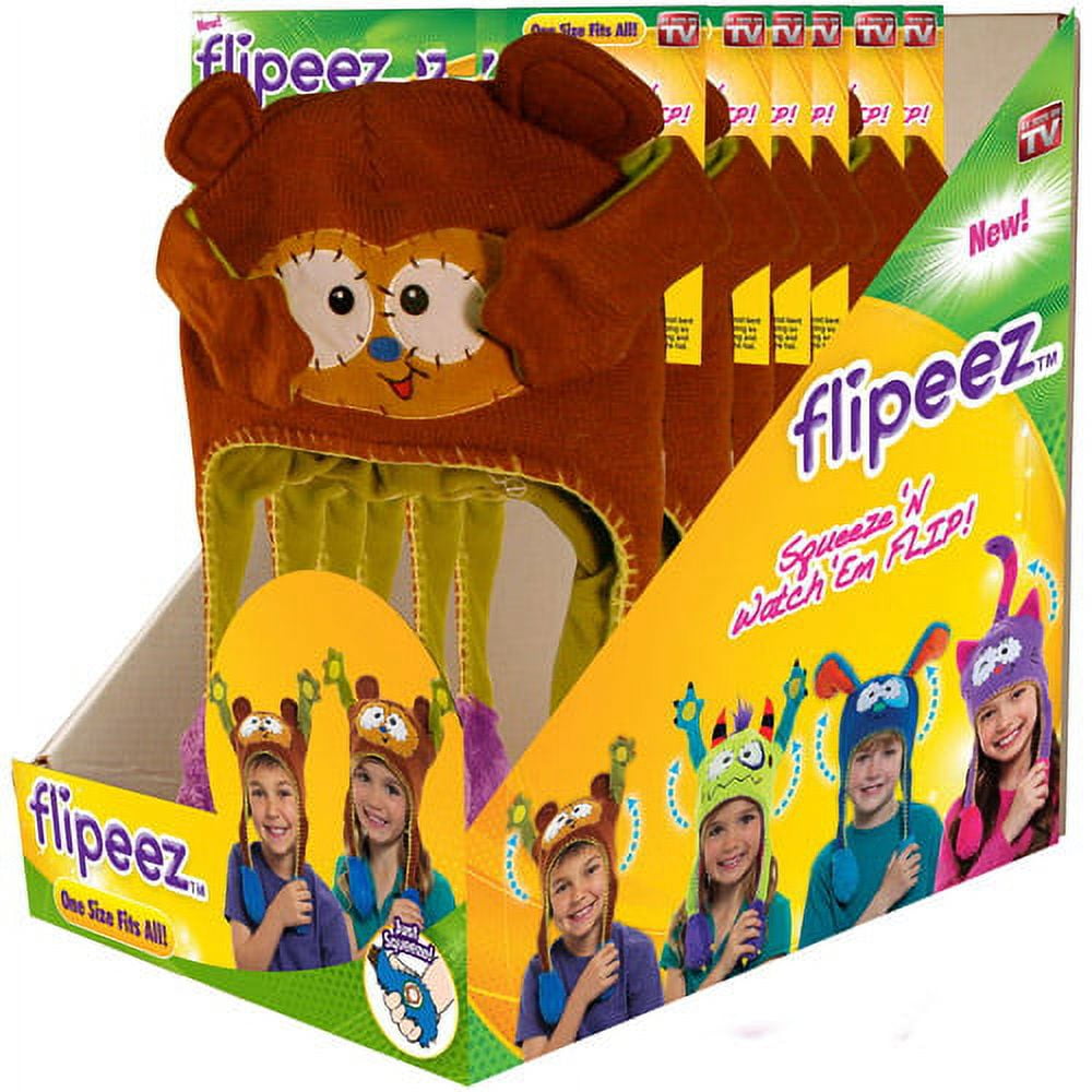 Idea Village - Flipeez Peek-a-Boo Monkey Action Hat Fleece Lining Keep ...