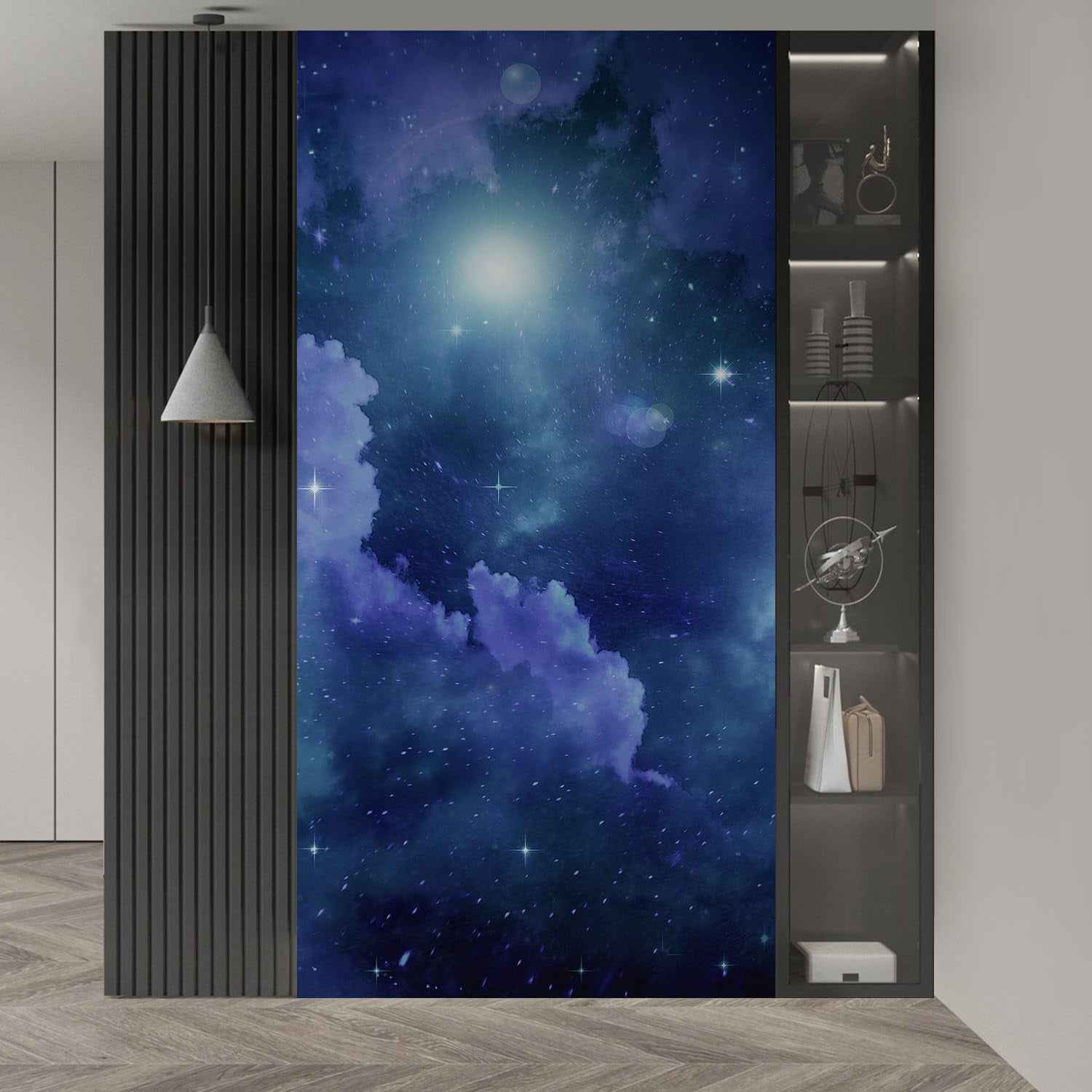 Idea4wall 2pcs Azure Nebula Galaxy Stick Wallpaper Removable Wall ...