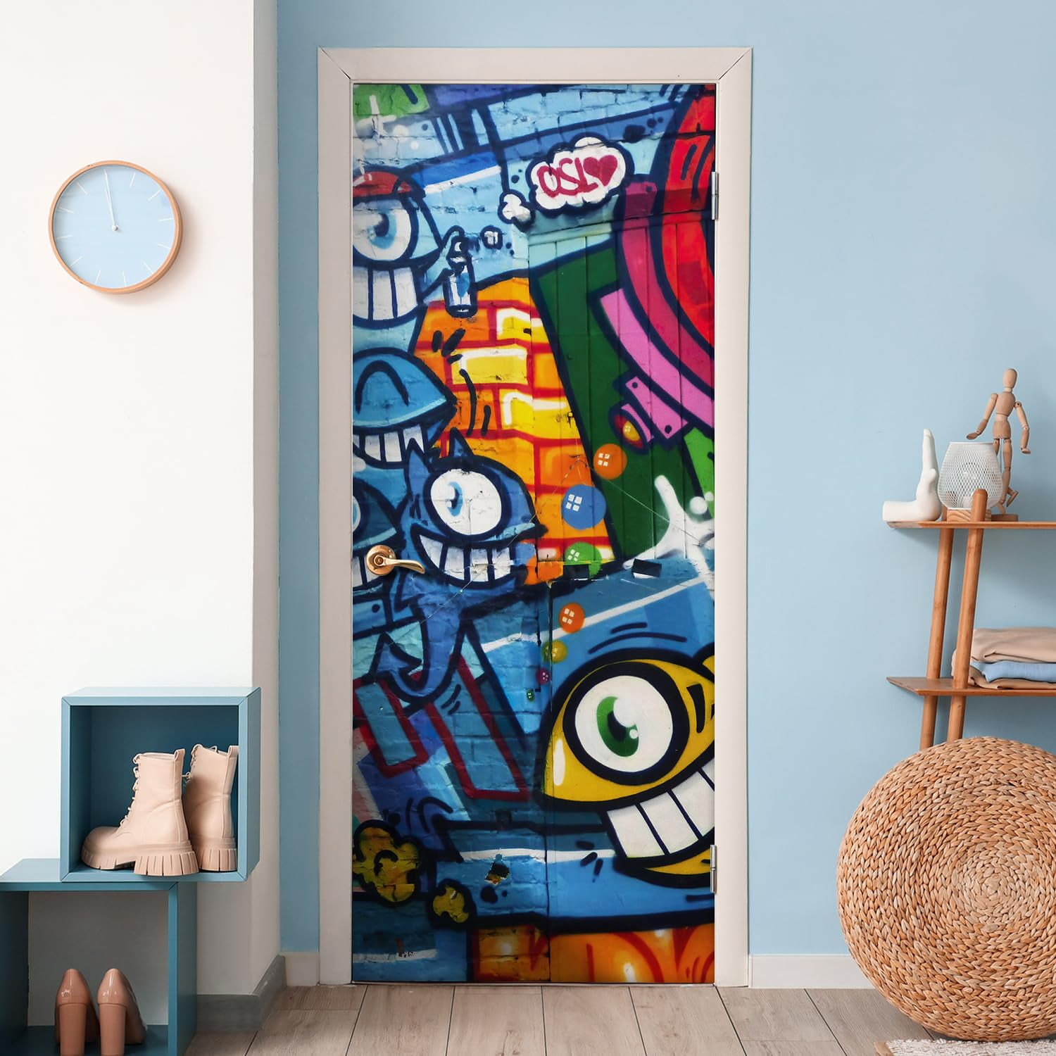 Idea4wall 2pcs Colorful One-eyed Bacteria Cartoon Printed Stick ...