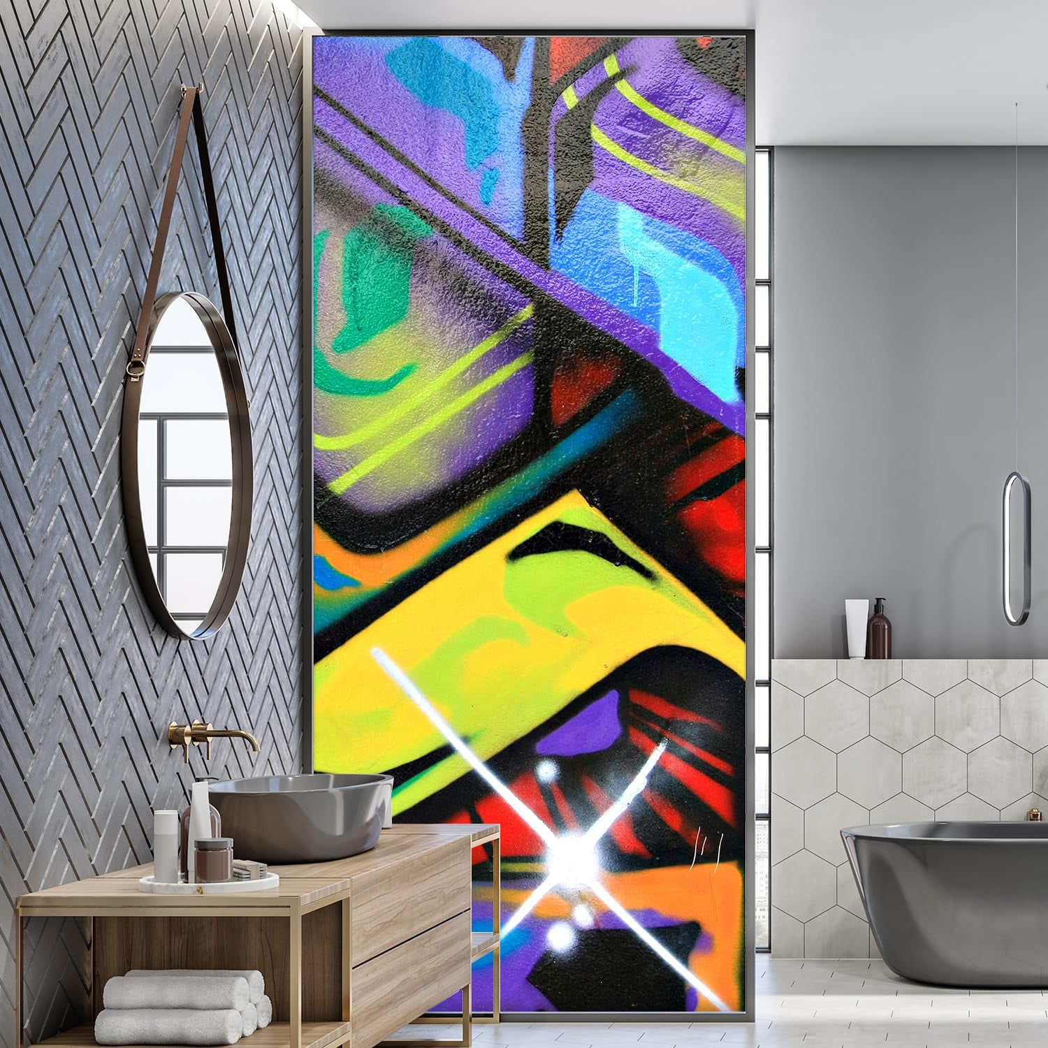Idea4wall 2pcs Hip pop Street Graffiti Cool Printed Stick Wallpaper ...