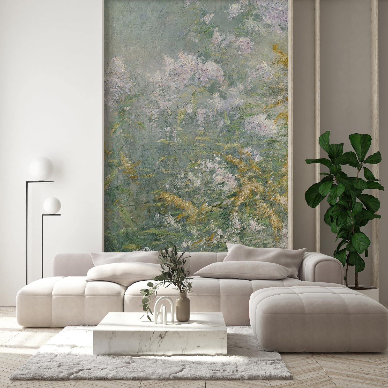 Idea4wall 2pcs Impressionist Garden Soft and Dreamy Floral Field Wall ...
