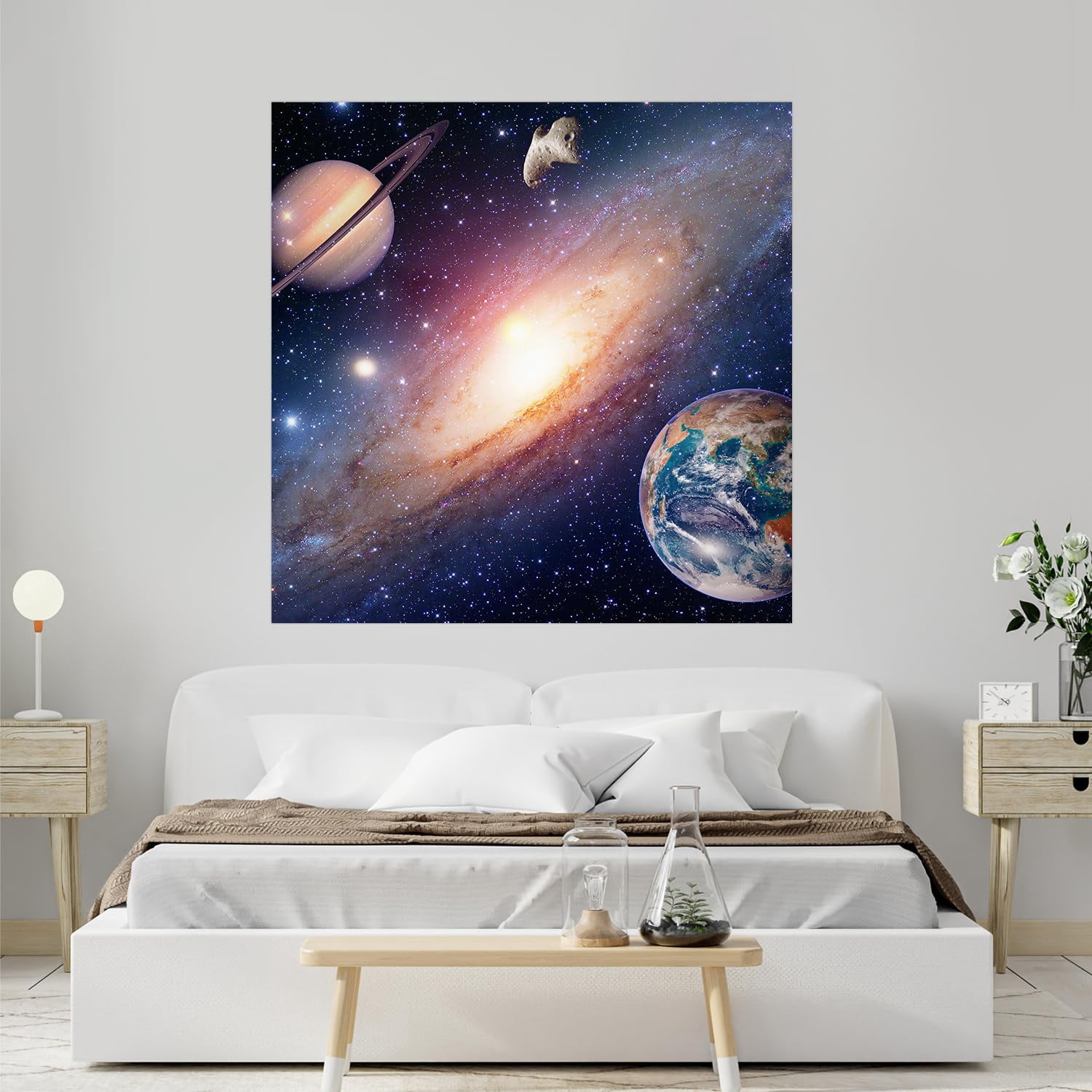 Idea4wall 2pcs Interstellar Cloud Star Galaxy Stick Wallpaper Removable ...