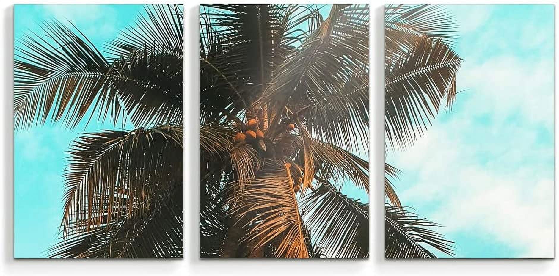 Idea4wall 3 Piece Tropical Canvas Wall Art Palm Tree Canvas Prints ...