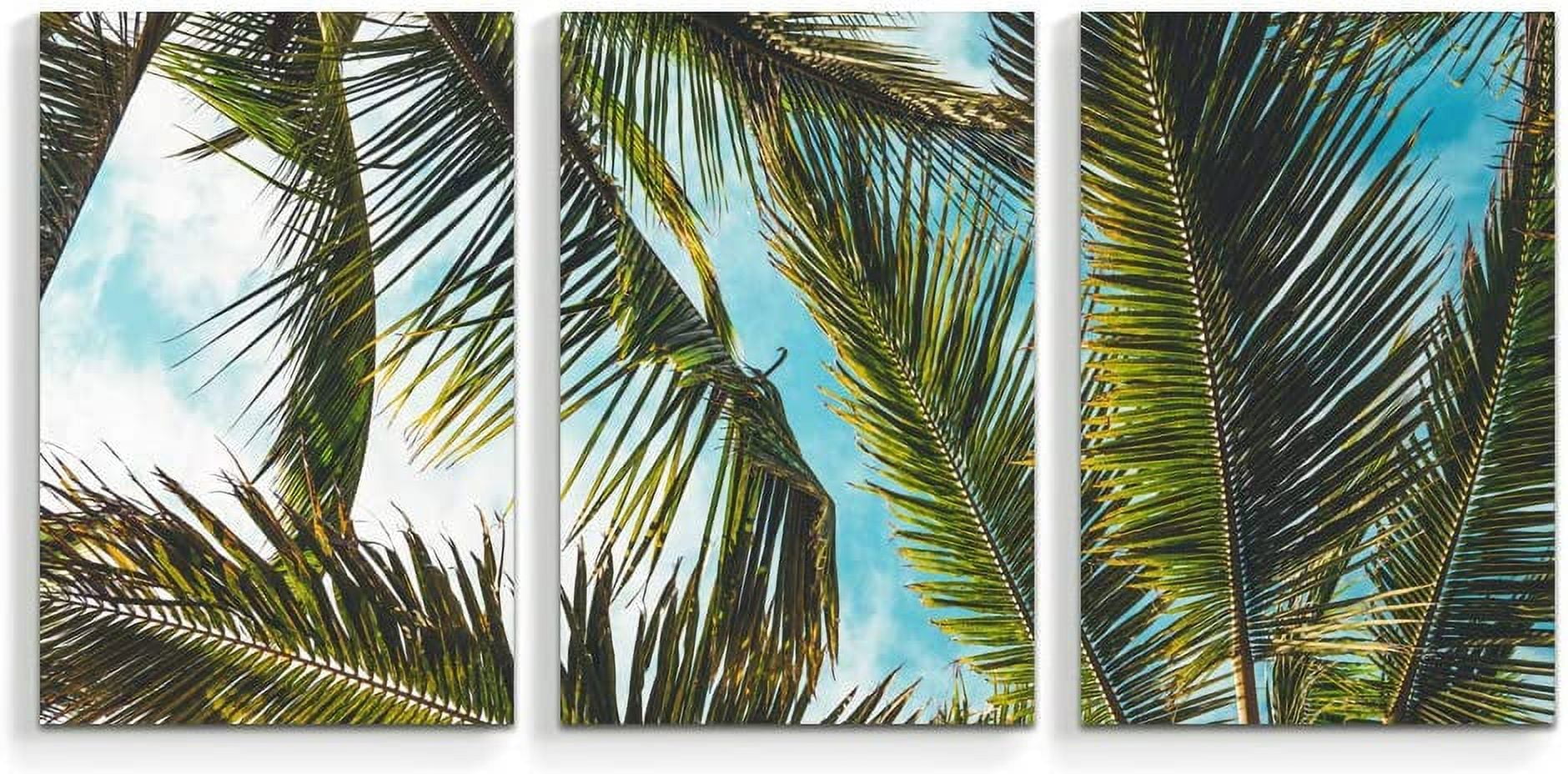 Idea4wall 3 Piece Tropical Canvas Wall Art Palm Tree Canvas Prints ...
