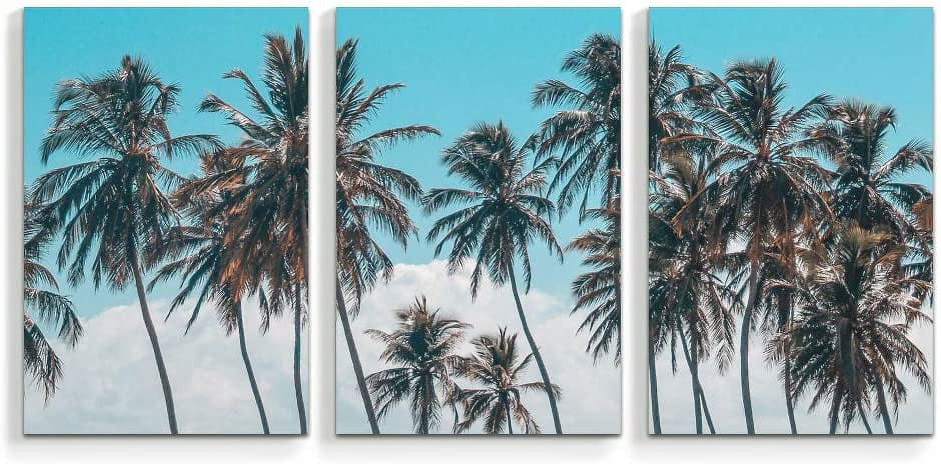 Idea4wall 3 Piece Tropical Canvas Wall Art Palm Tree Canvas Prints ...