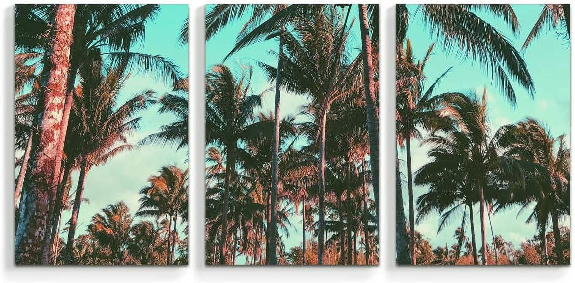 Idea4wall 3 Piece Tropical Canvas Wall Art Palm Tree Canvas Prints ...
