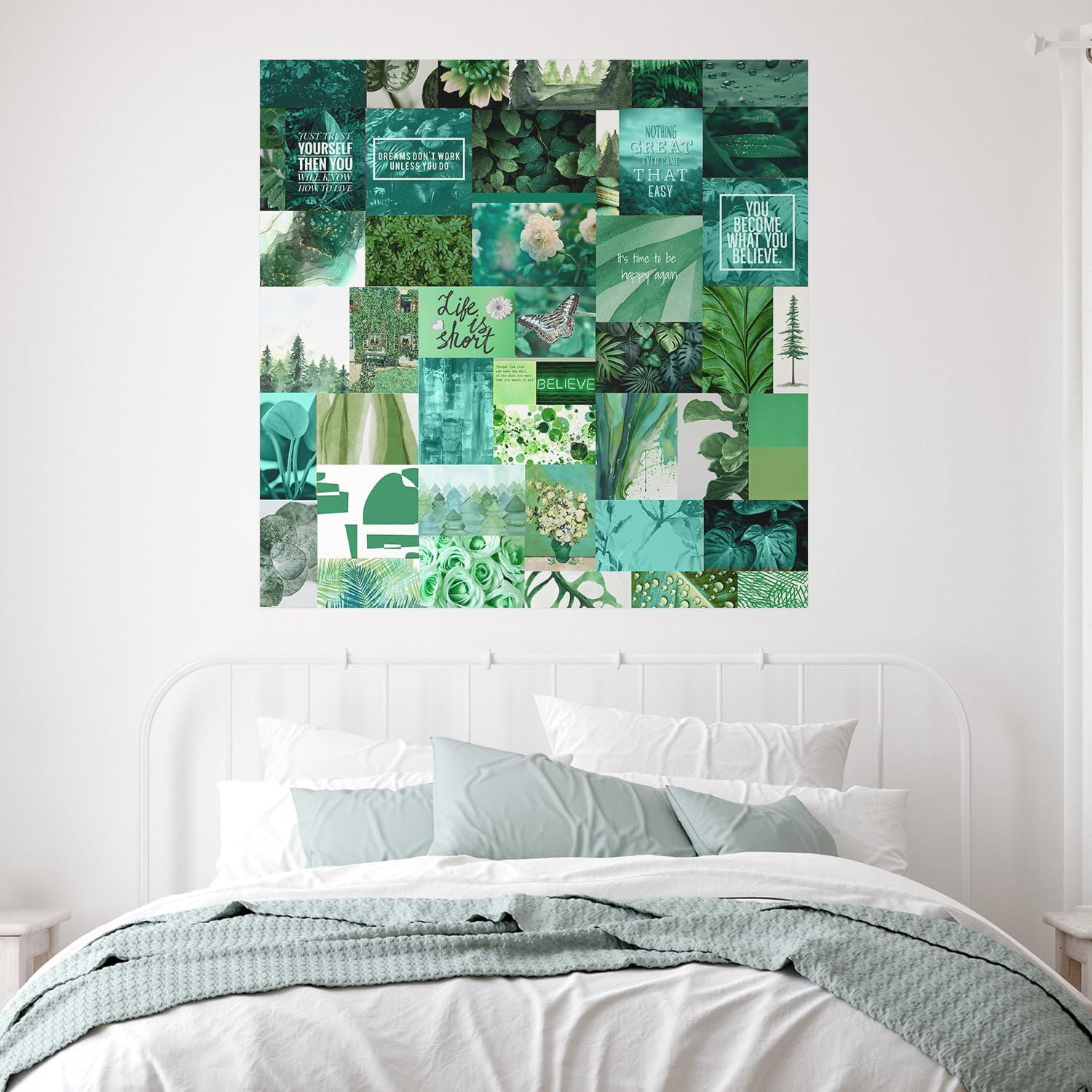 Idea4wall 3pcs Inspirational Green Nature Themed Motivational Phrases ...