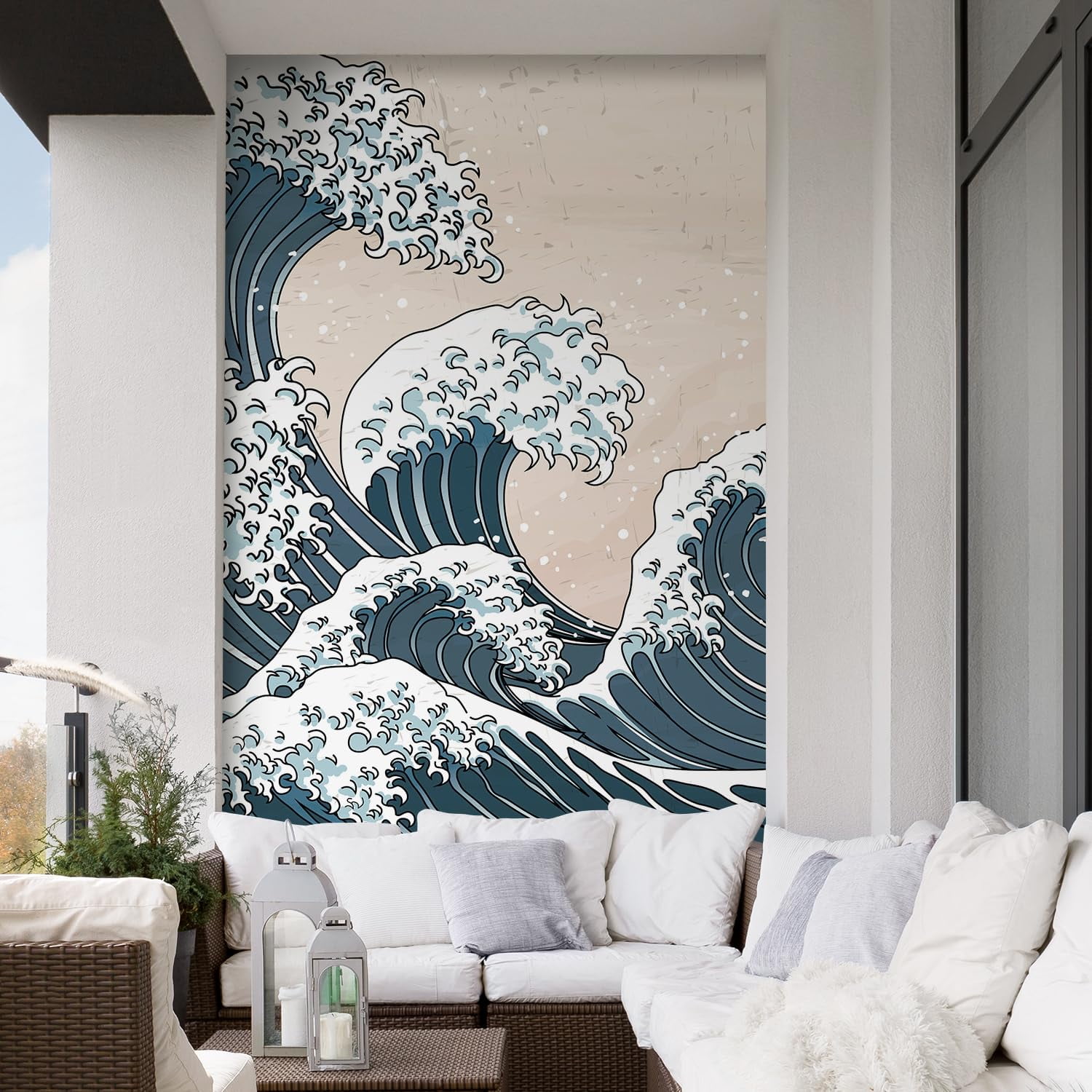 Idea4wall 3pcs Kobe River Japanese Style Stick Wallpaper Removable Wall ...