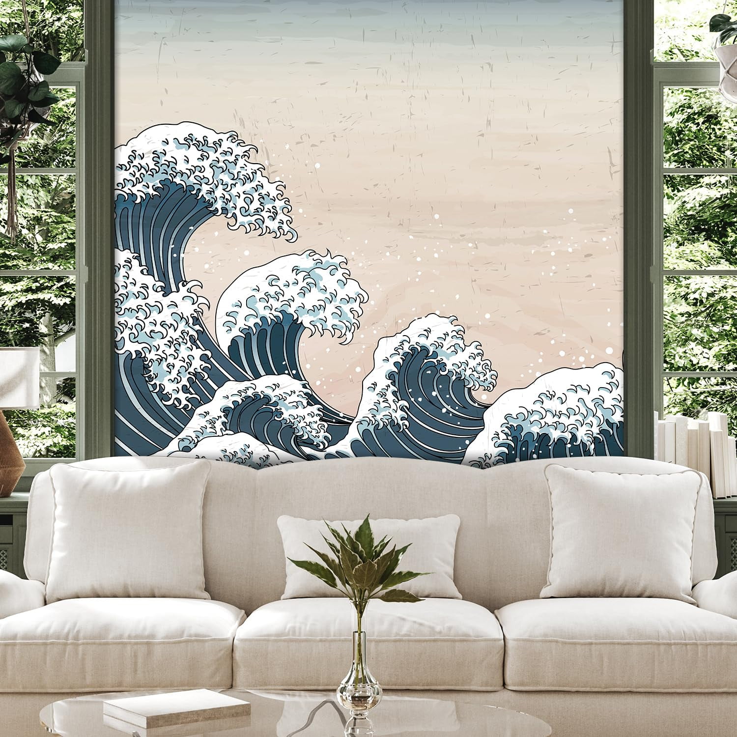 Idea4wall 3pcs Kobe River Japanese Style Stick Wallpaper Removable Wall ...