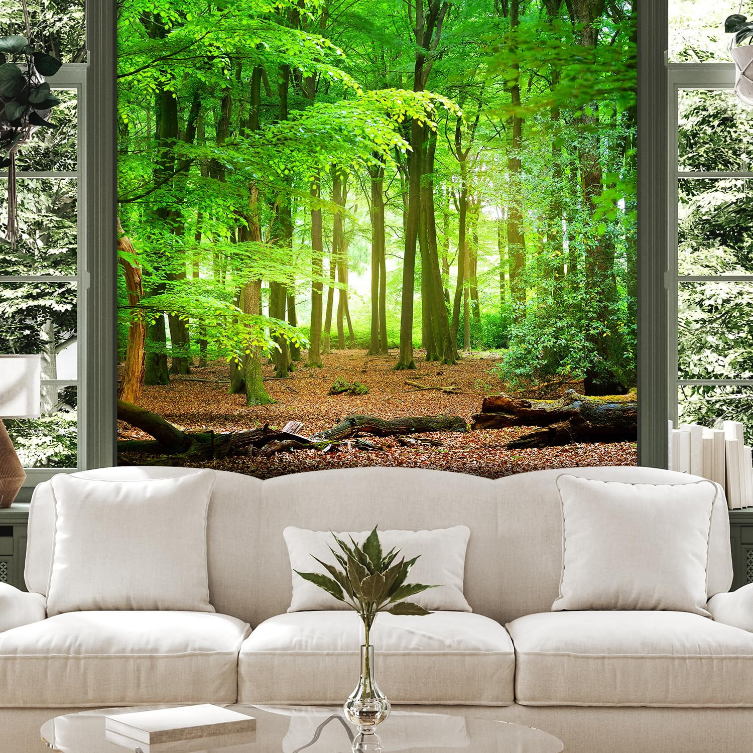Idea4wall 3pcs Nature Forest Path Stick Wallpaper Removable Wall Murals ...