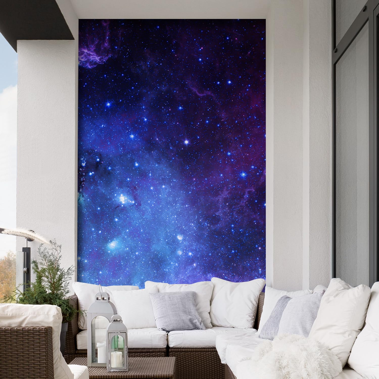 Idea4wall 3pcs Vast Starry Sky Galaxy Stick Wallpaper Removable Wall ...