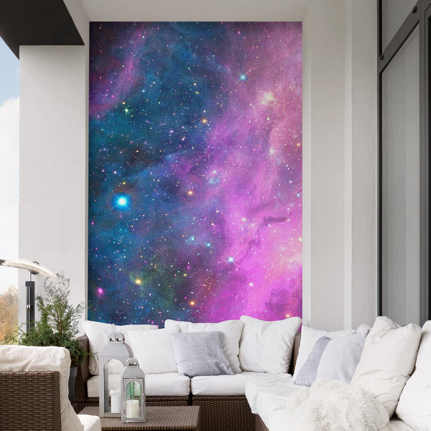Idea4wall 3pcs Vibrant Pink Andromeda Galaxy Stick Wallpaper Removable ...