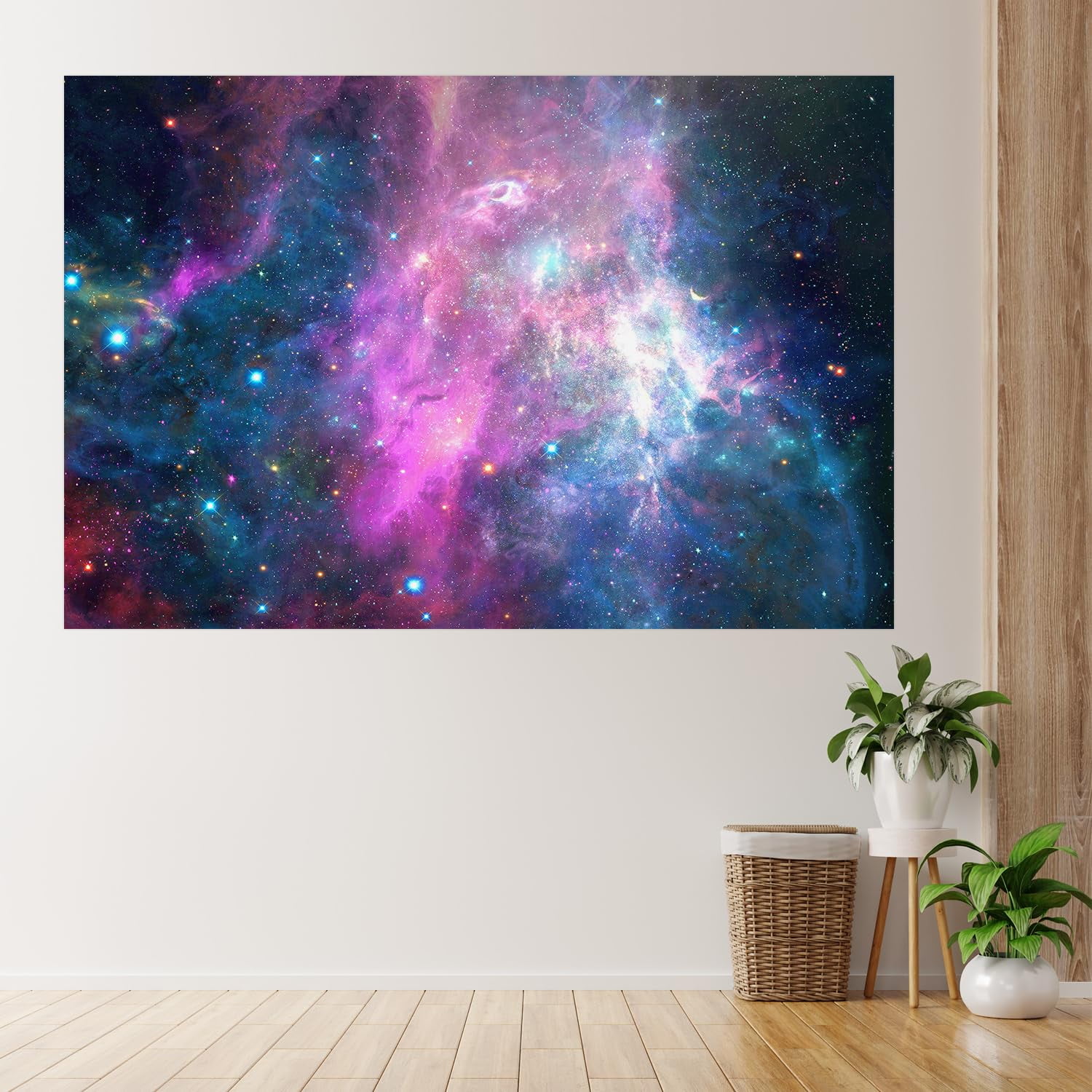 Idea4wall 3pcs Vibrant Pink Andromeda Galaxy Stick Wallpaper Removable ...