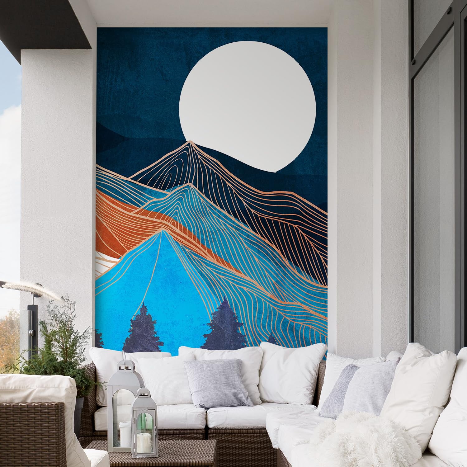 Idea4wall 3pcs Watercolor Granite Marble Mountain Forest Nature ...