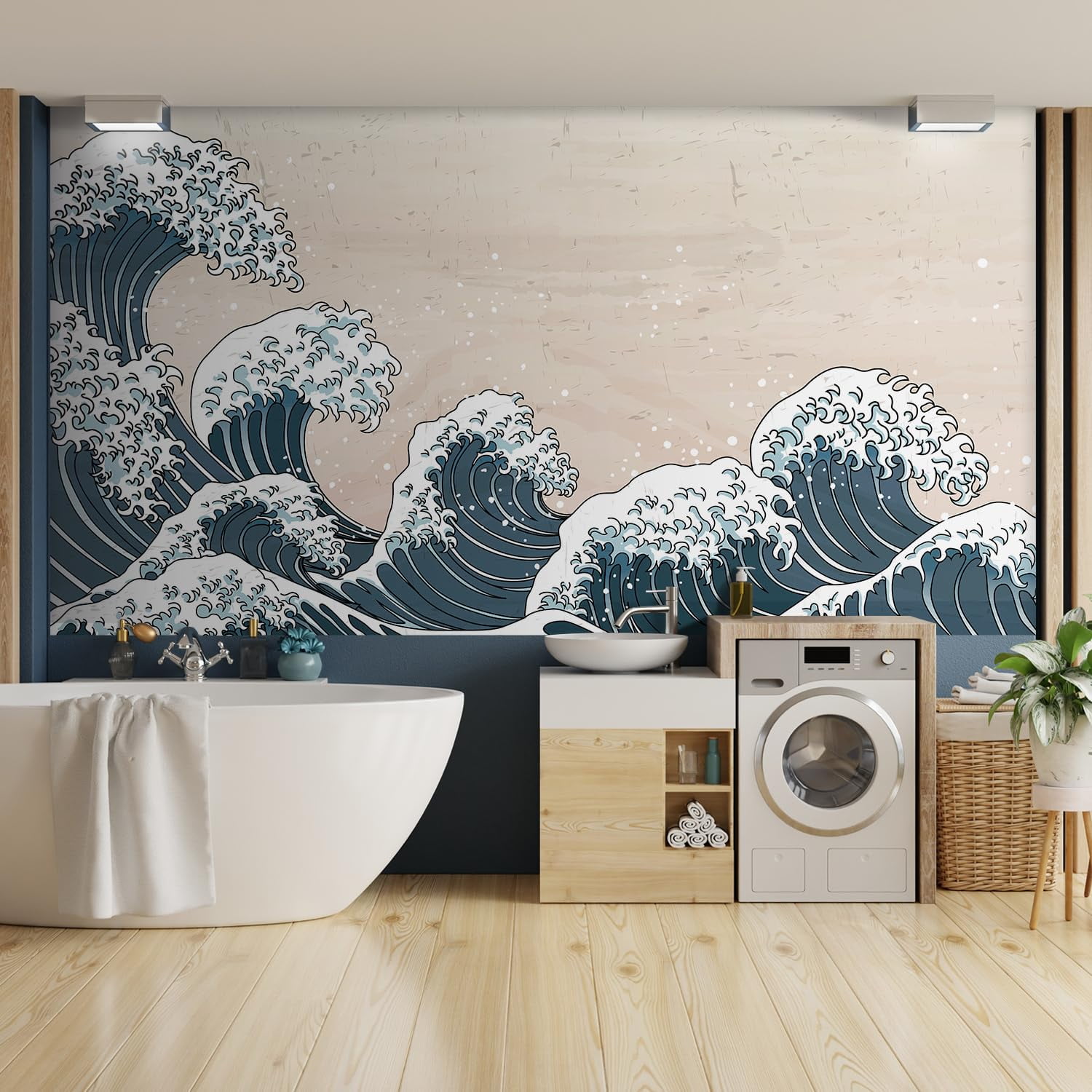 Idea4wall 4pcs Kobe River Japanese Style Stick Wallpaper Removable Wall ...