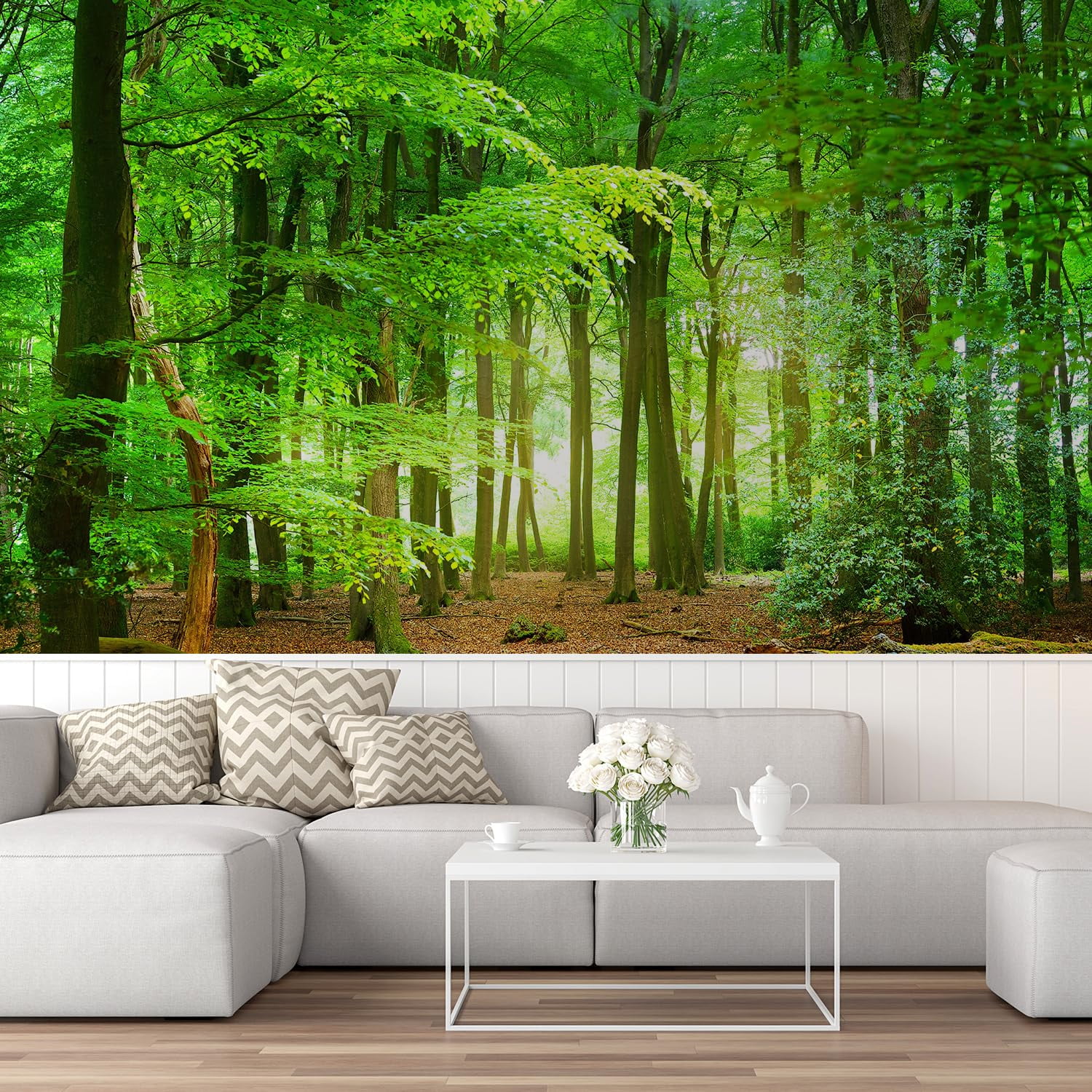 Idea4wall 4pcs Nature Forest Path Stick Wallpaper Removable Wall Murals ...