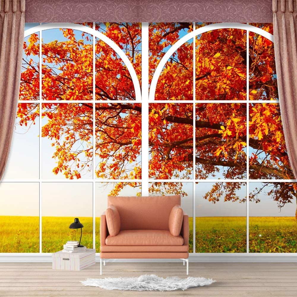 Idea4wall 4pcs Vies from French Window Peel and Stick Wallpaper ...