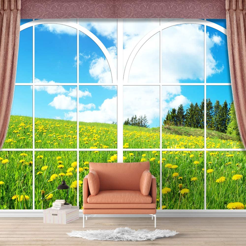 Idea4wall 4pcs Vies from French Window Peel and Stick Wallpaper ...