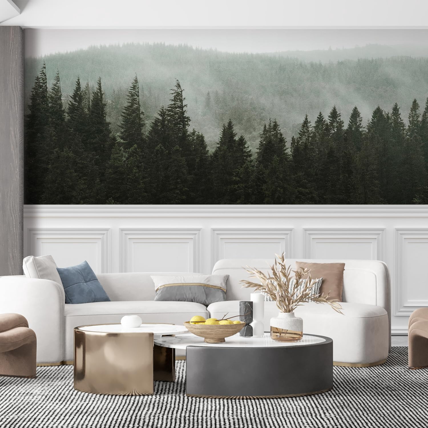 Idea4wall 5pcs Woodland Forest Fir Trees Nursery Decor Stick Wallpaper ...