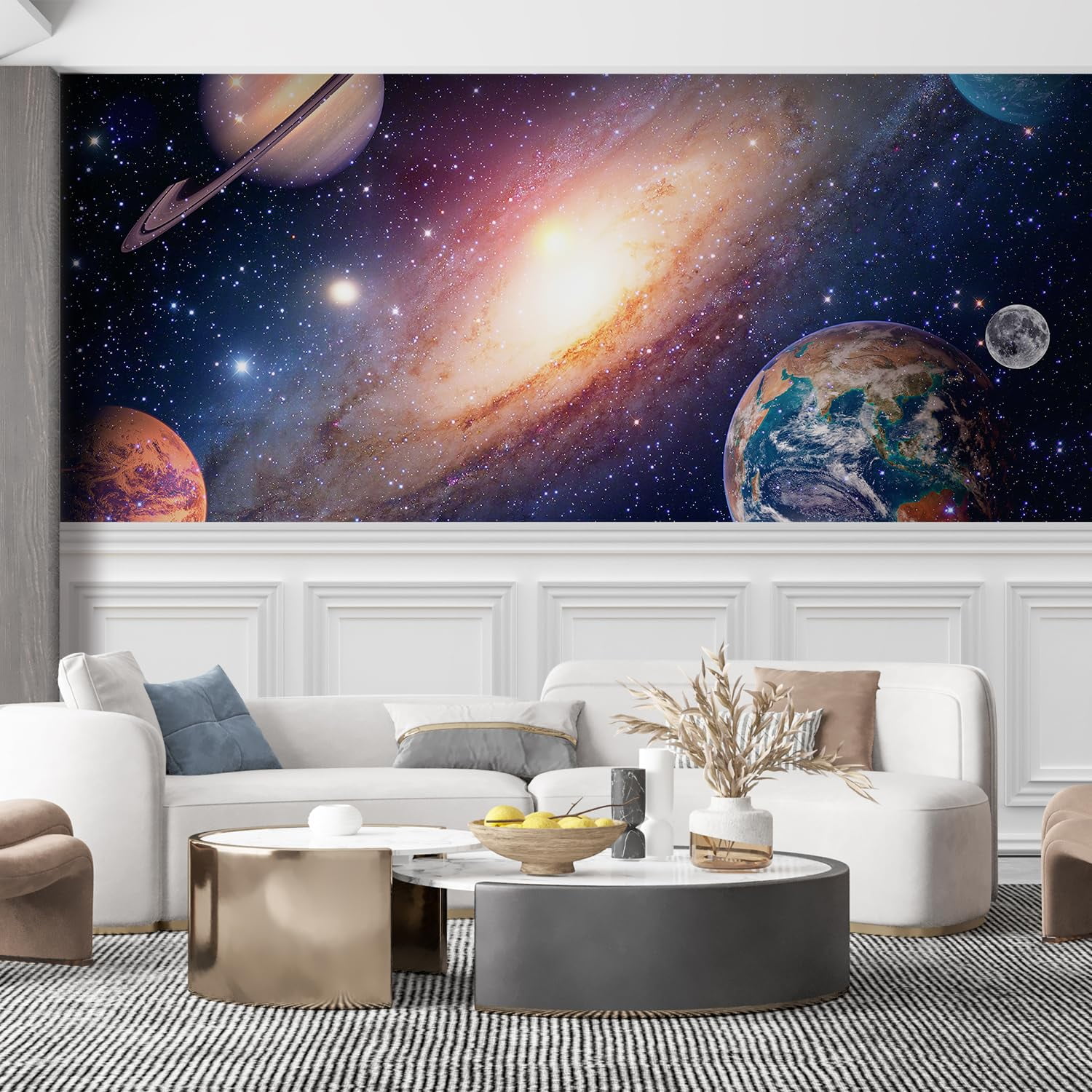 Idea4wall 6pcs Interstellar Cloud Star Galaxy Stick Wallpaper Removable ...