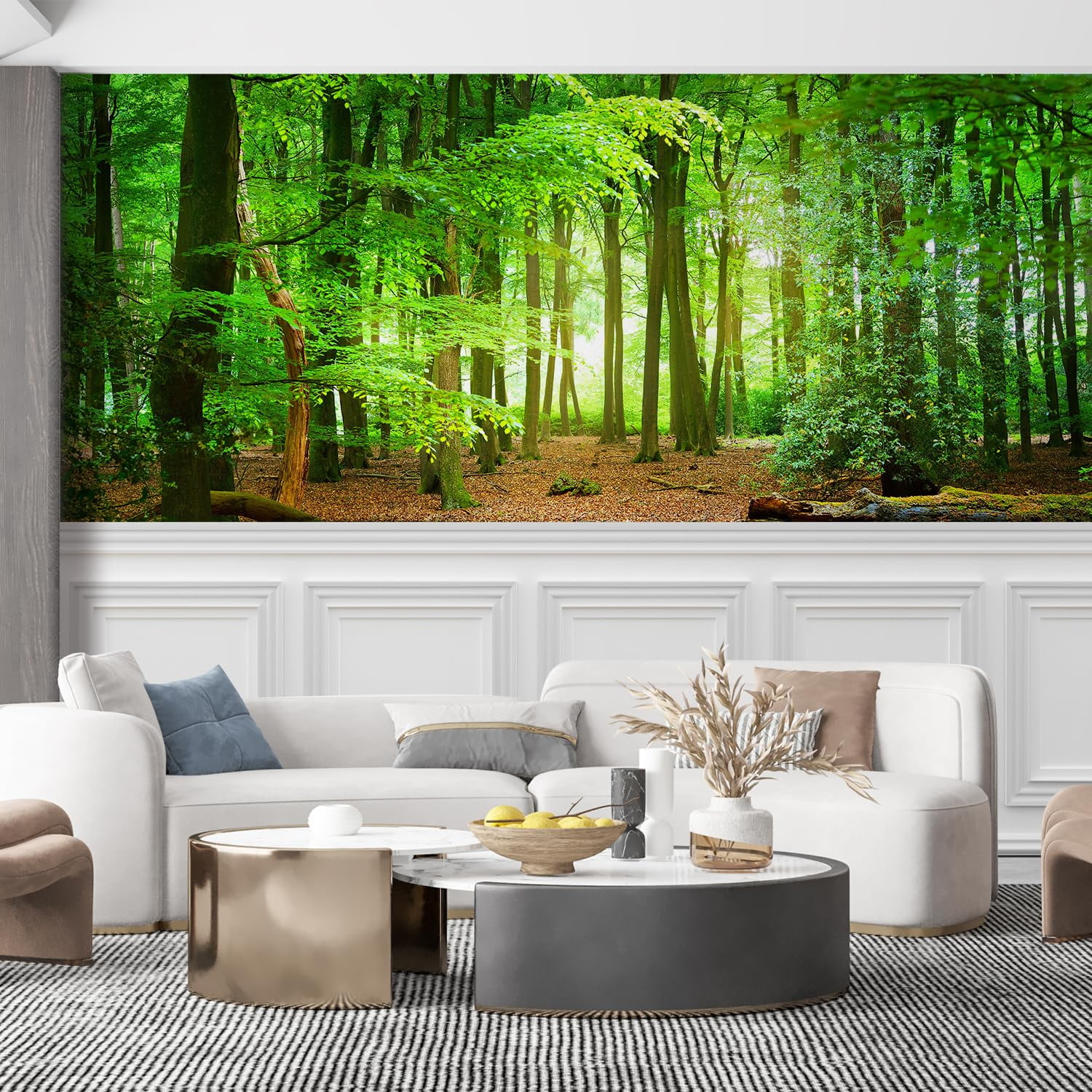 Idea4wall 6pcs Nature Forest Path Stick Wallpaper Removable Wall Murals ...