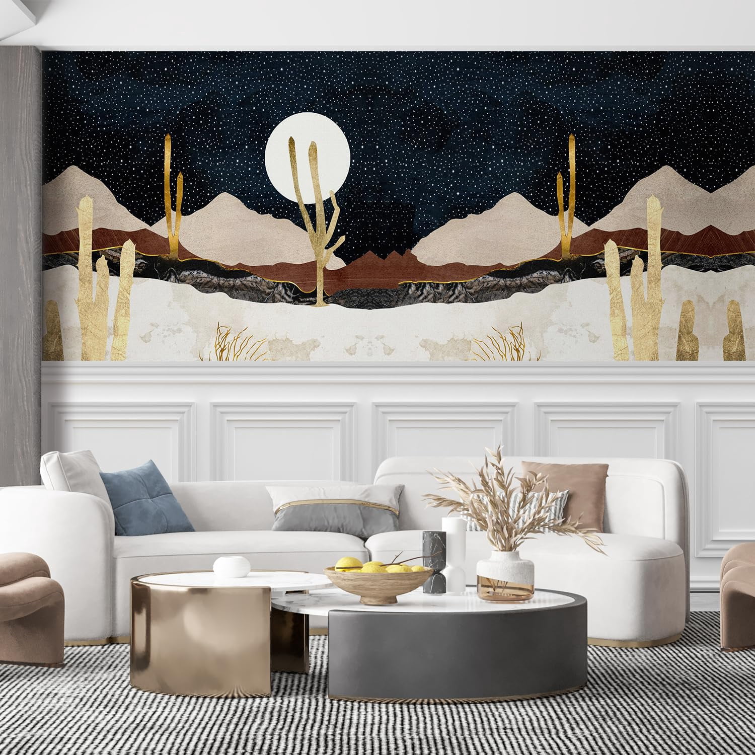 Idea4wall 6pcs Nordic Style Nature Landscape Stick Wallpaper Removable ...