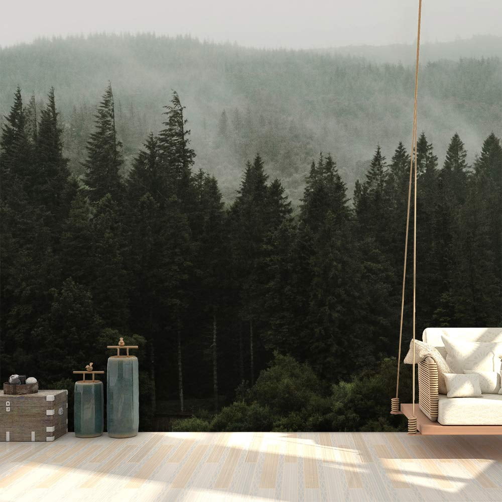 Idea4wall 6pcs Woodland Forest Fir Trees Nursery Decor Stick Wallpaper ...