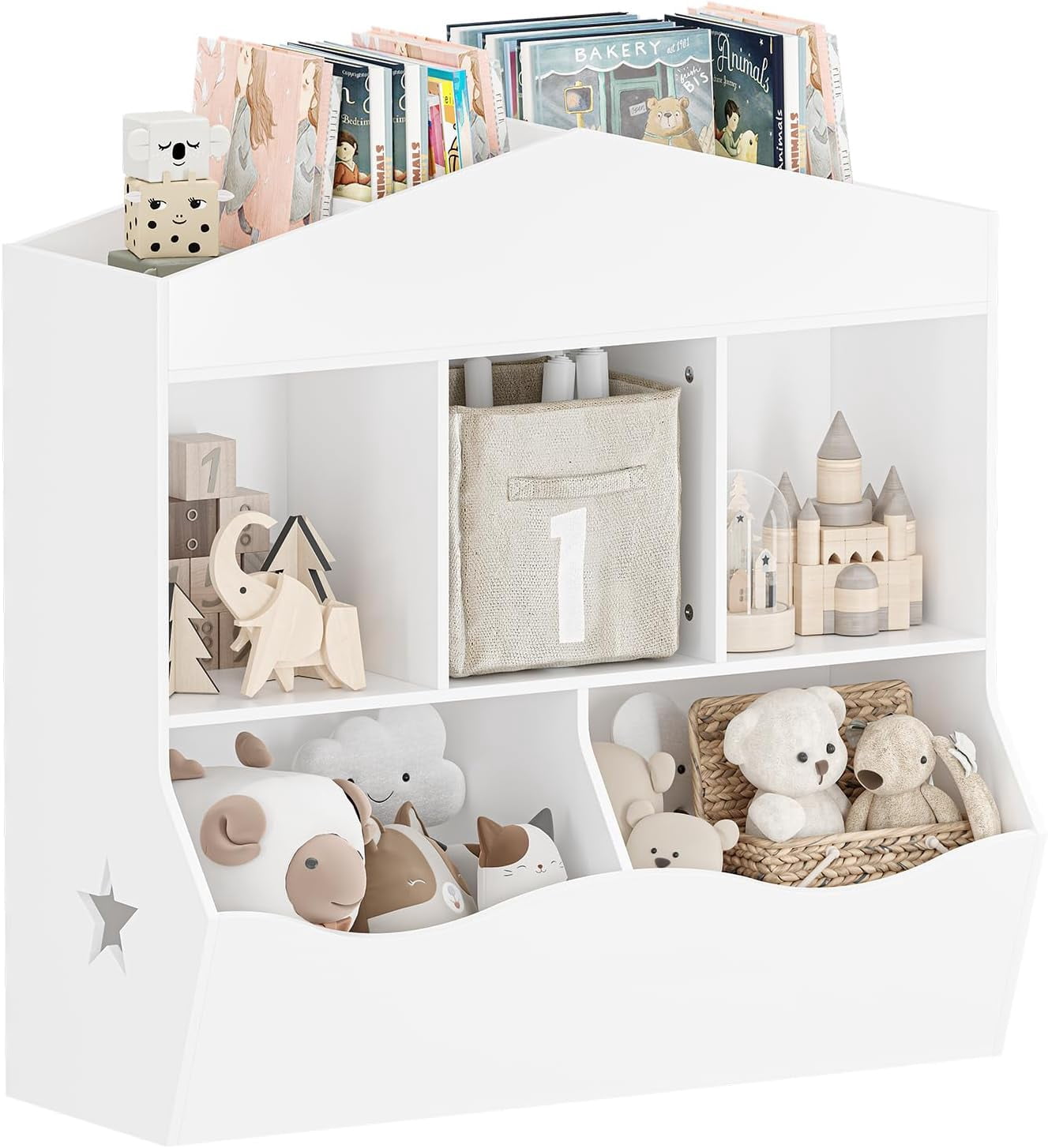 IdeaHouse 3-Tier Toy Storage Organizer with Bookshelf, 9-Cubby Toy ...