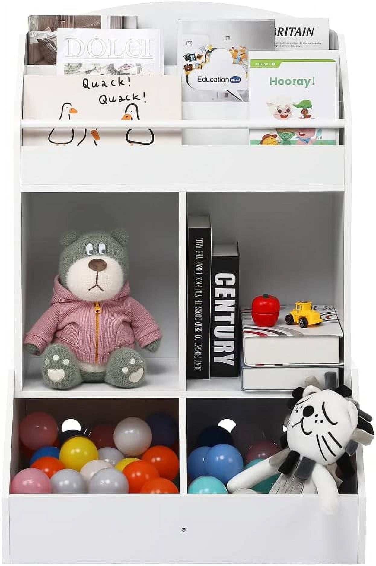 IdeaHouse Kids 3-Tier Toy Storage Organizer & Bookshelf, 7-Compartment ...