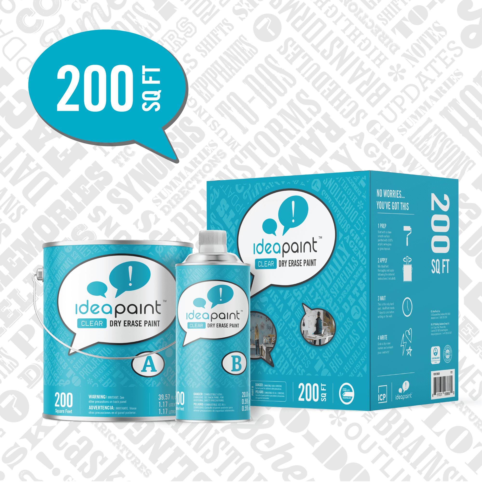 IdeaPaint Clear Dry Erase Paint, Clear , 200 sq. ft. - Walmart.com