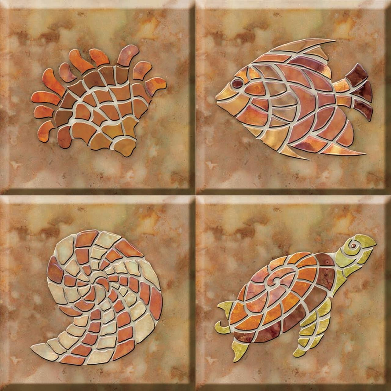 IdeaStix Mediterranean TileStix - Original Premium 4-Piece Peel and ...