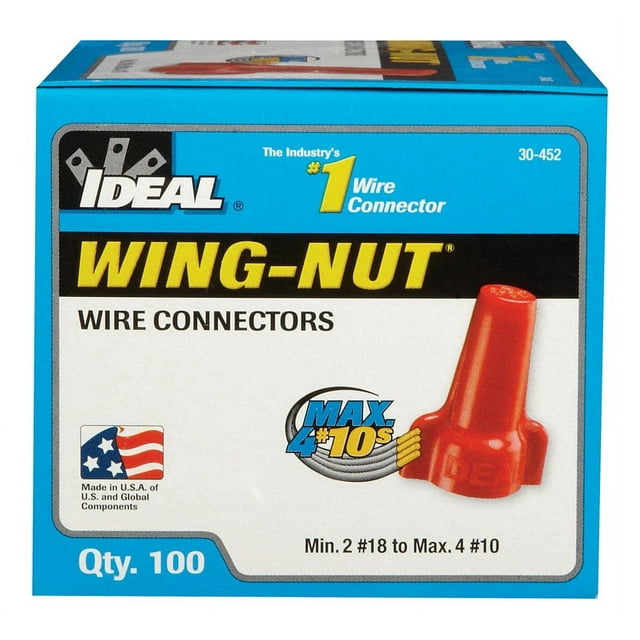 Ideal 30-452 Wing-Nut 452 Wire Connector, Red Pack of 100 - Walmart.com