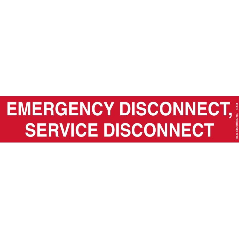 Ideal 44-944 NEC Emergency Disconnect Label,1-3/4" x 9" Adhesive, 5 ...
