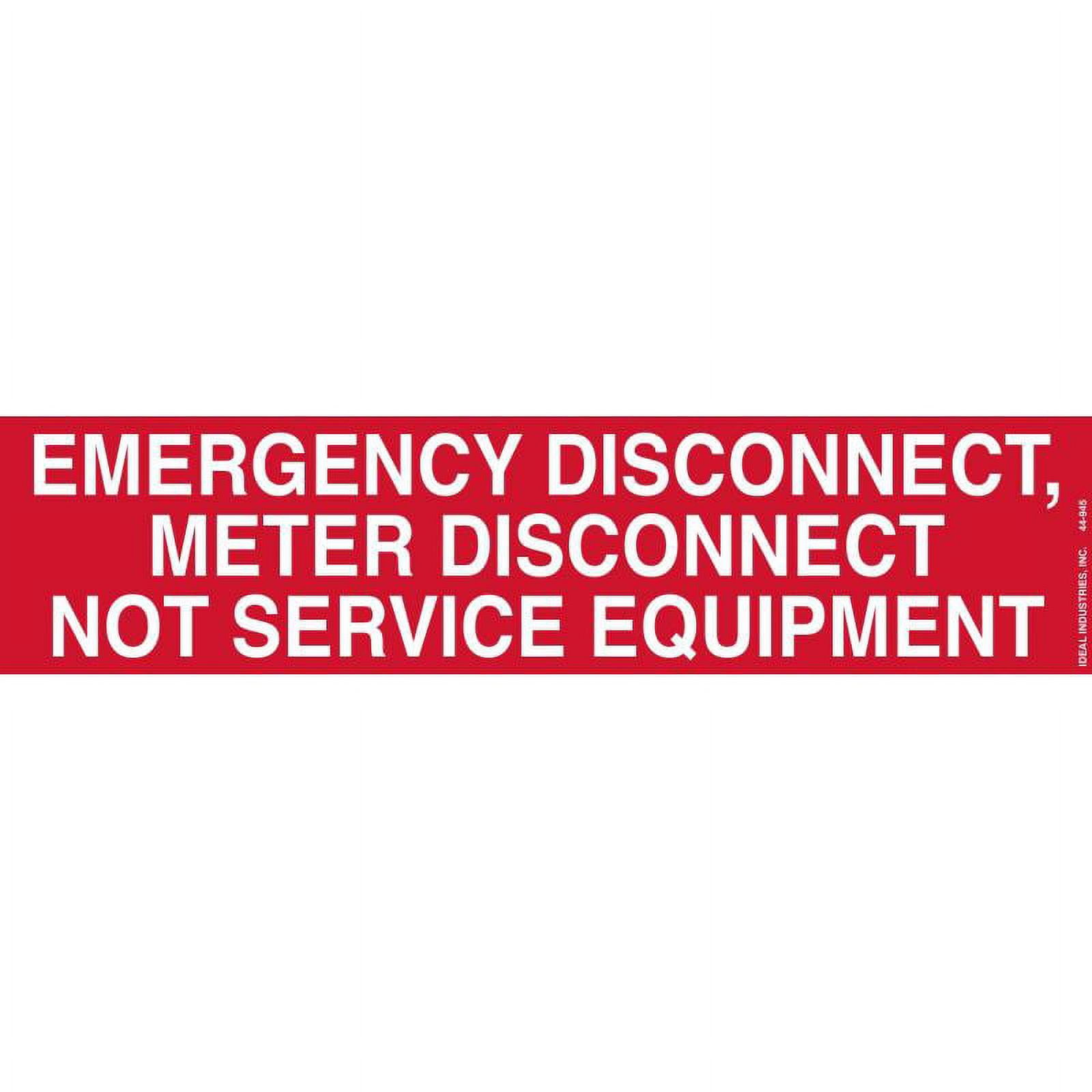 Ideal 44-945 NEC Meter Disconnect Label, 2-1/8" x 9" Adhesive 5/Pack ...