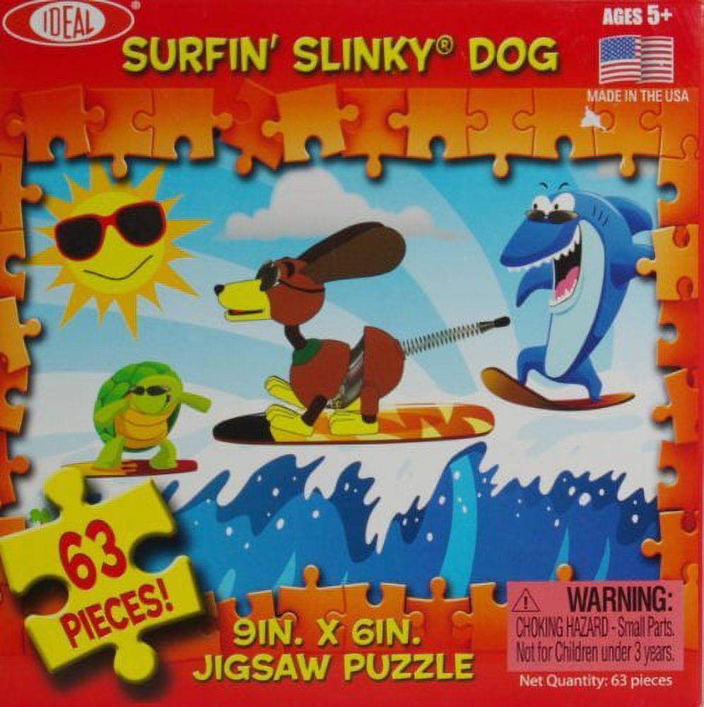 Ideal 63-Piece Jigsaw Puzzle - Surfin' Slinky Dog Surfing Surf - Walmart.com